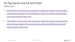 Pre-Con Ed: CA ACF2 and CA Top Secret – Part 1: What’s New in the ...