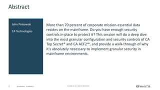 Pre-Con Ed: CA ACF2 and CA Top Secret – Part 2: Advanced Security ...