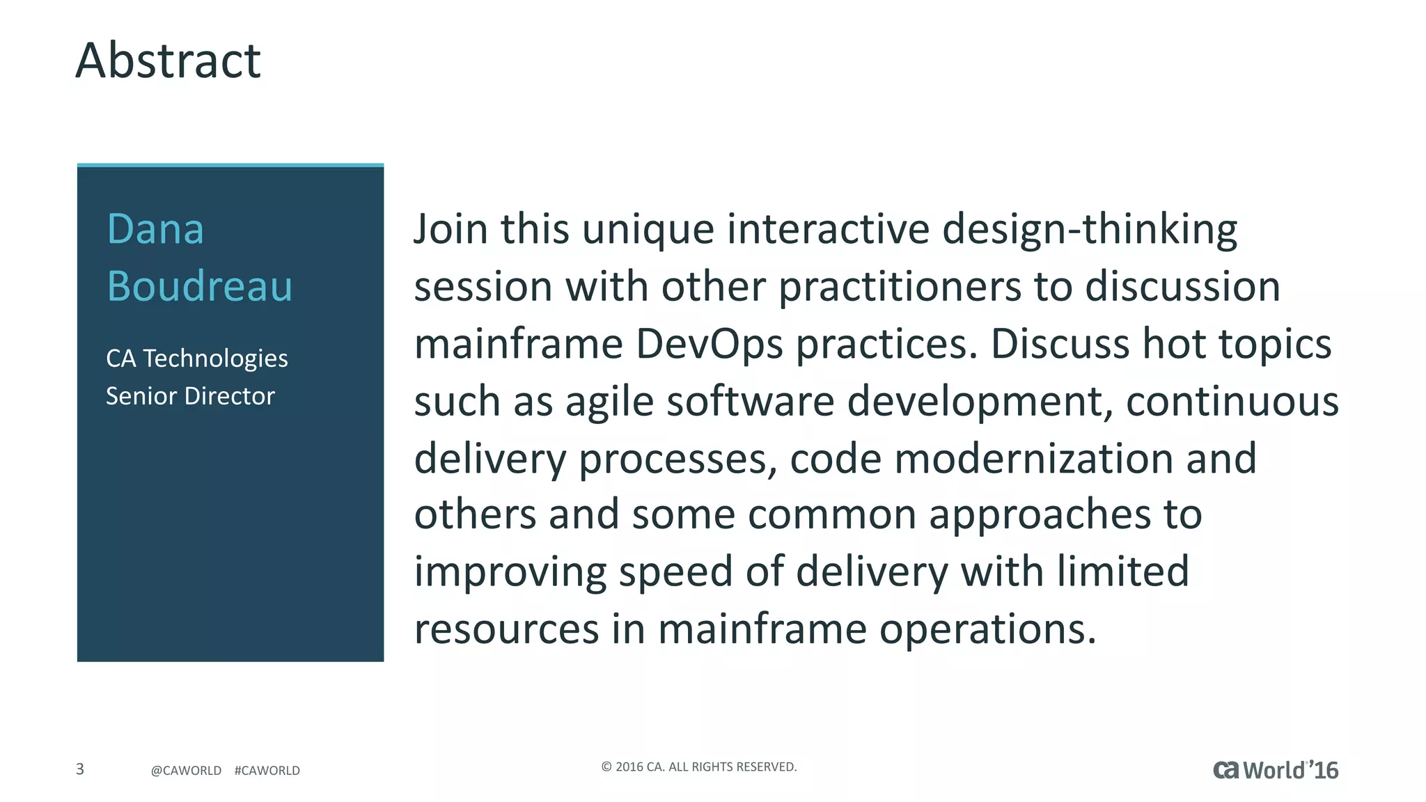 Pre-Con Ed: Interactive Session: Mainframe & DevOps in your ...