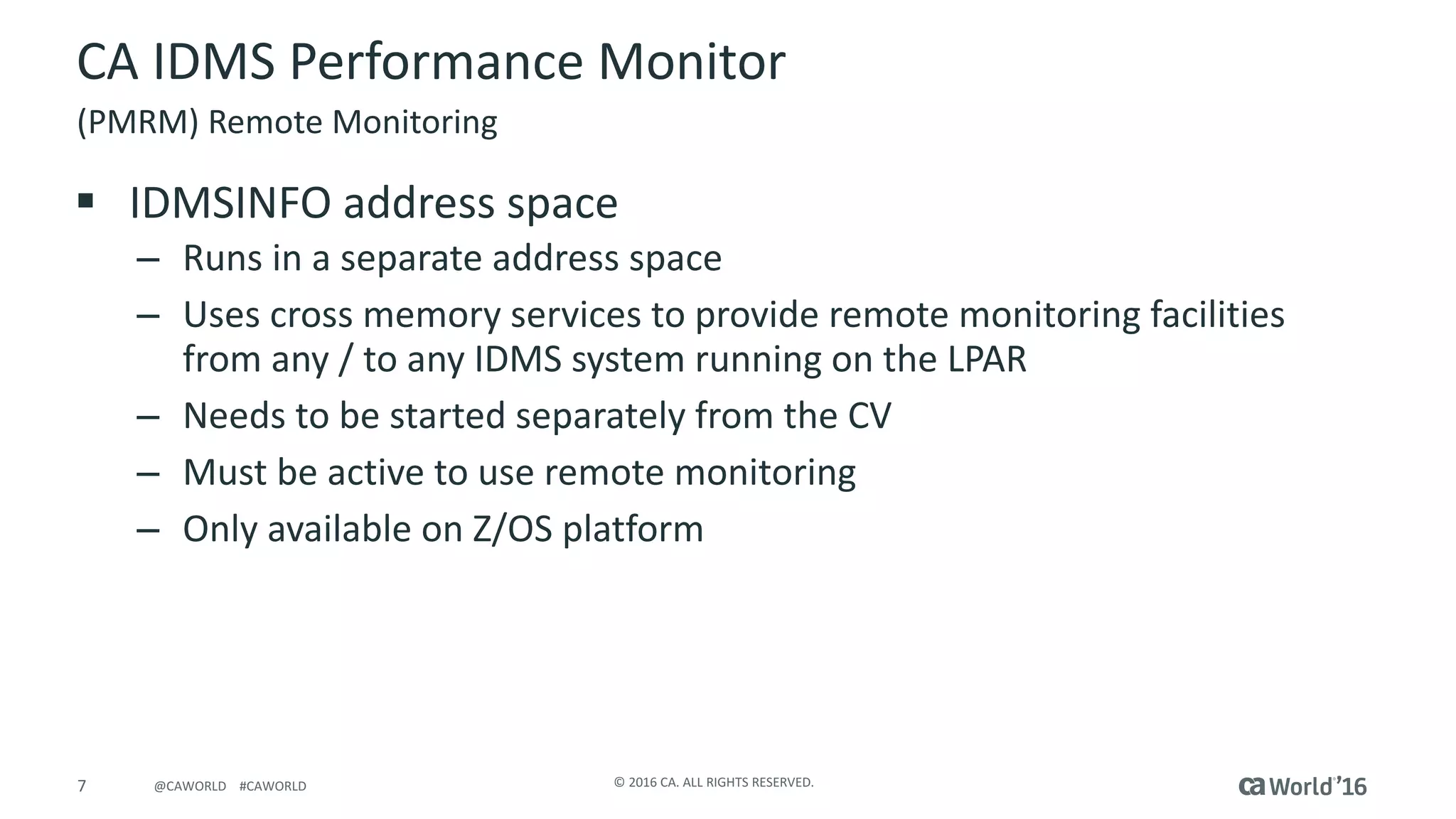 Tools for Monitoring and Tuning your CA IDMS/DC System | PPT