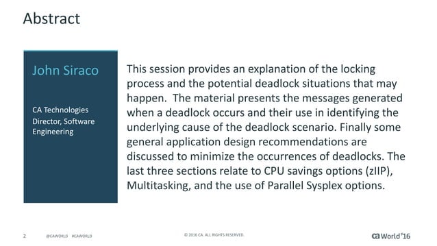 CA IDMS Deadlock Analysis | PPT