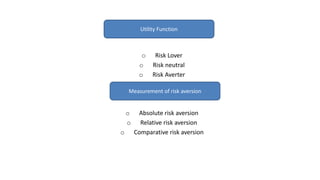 The theory of choice: Utility theory given uncertainty & State ...