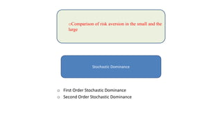 The theory of choice: Utility theory given uncertainty & State ...