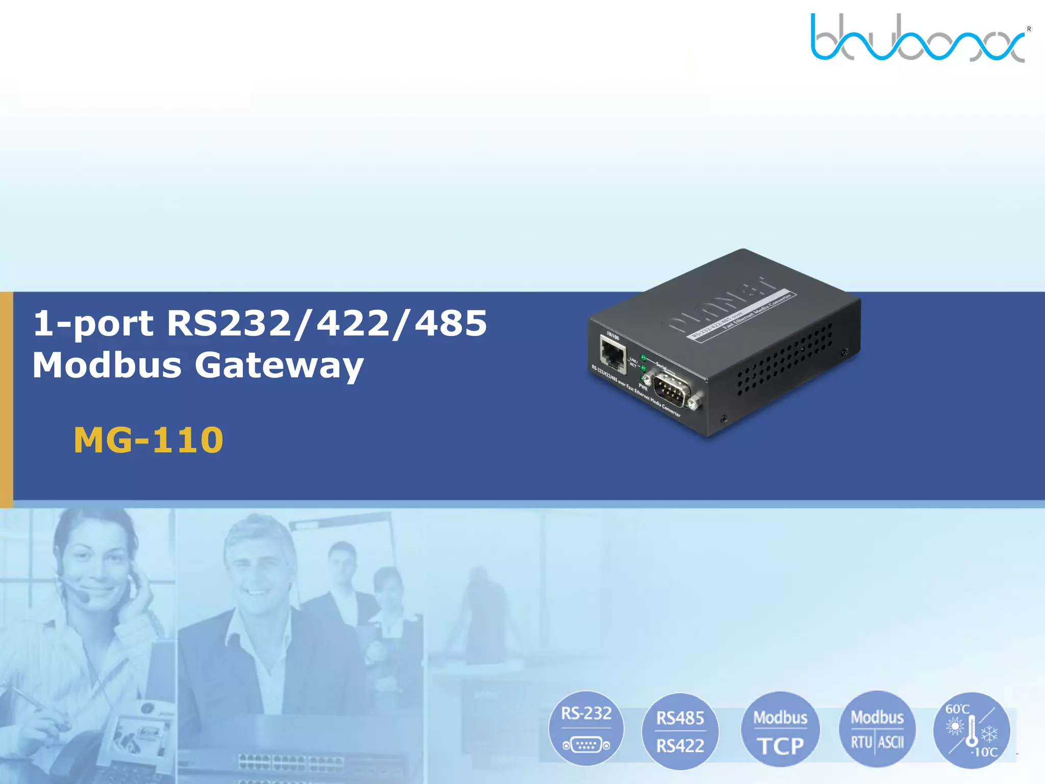 MG-110 1-port RS232/422/485 Modbus Gateway | PDF