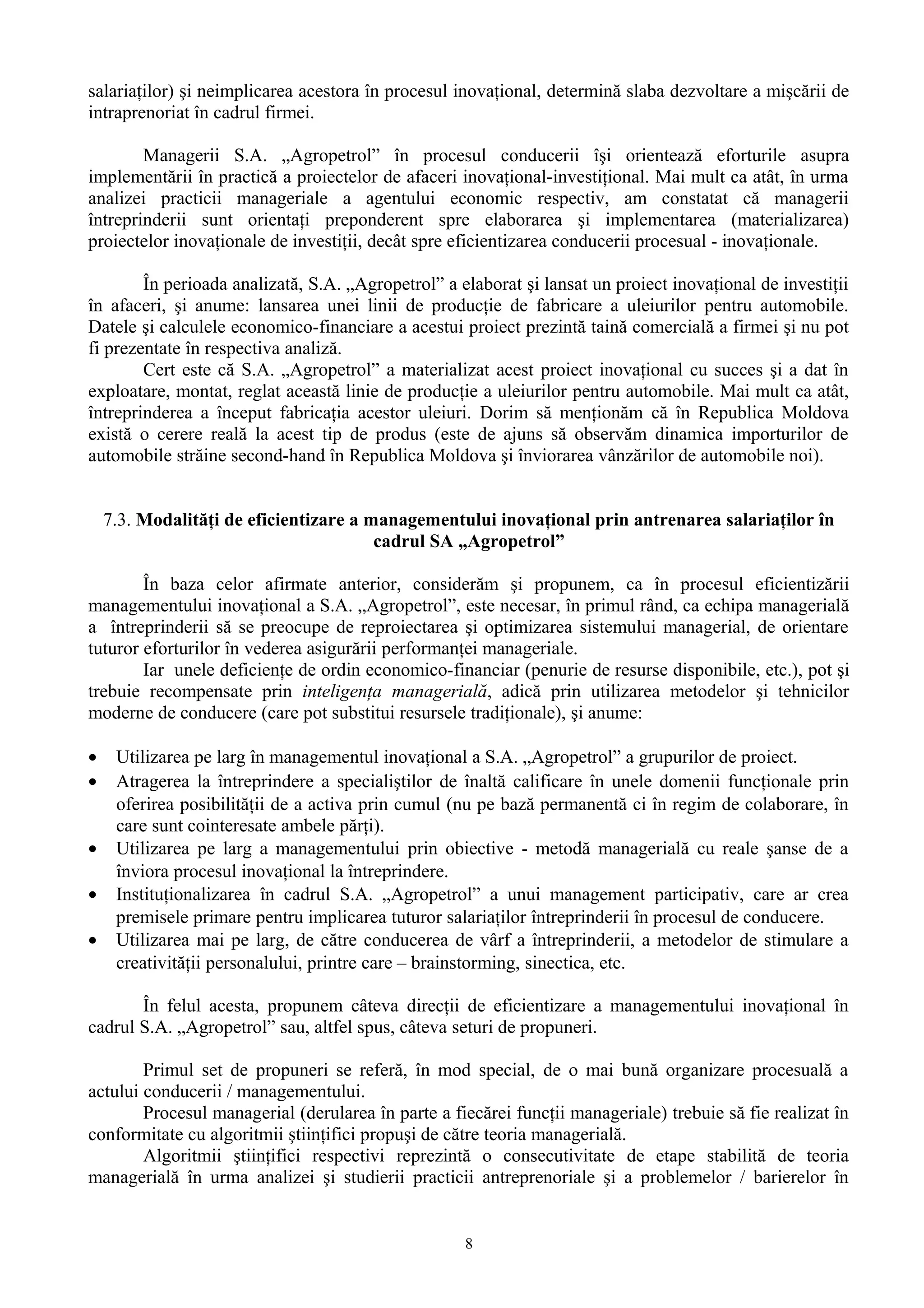 Mg. modalitati de eficientizare. mg. inovational | PDF