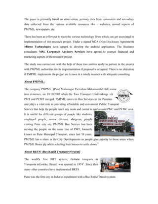 PMPML - Digitization of PMPML | PDF | Rail Travel | Travel Type