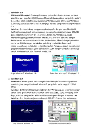 Sejarah Perkembangan Windows | PDF