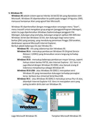 Sejarah Perkembangan Windows | PDF