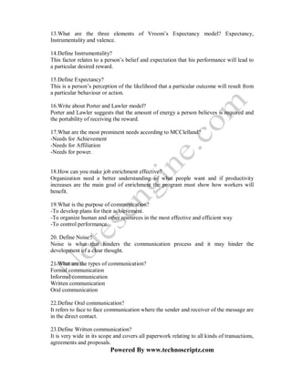 Mg2351. principles of management 2mark | PDF