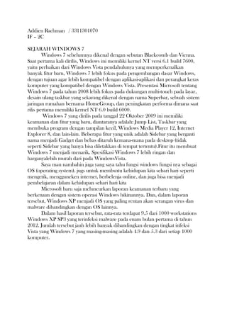 Sejarah Windows7 | PDF
