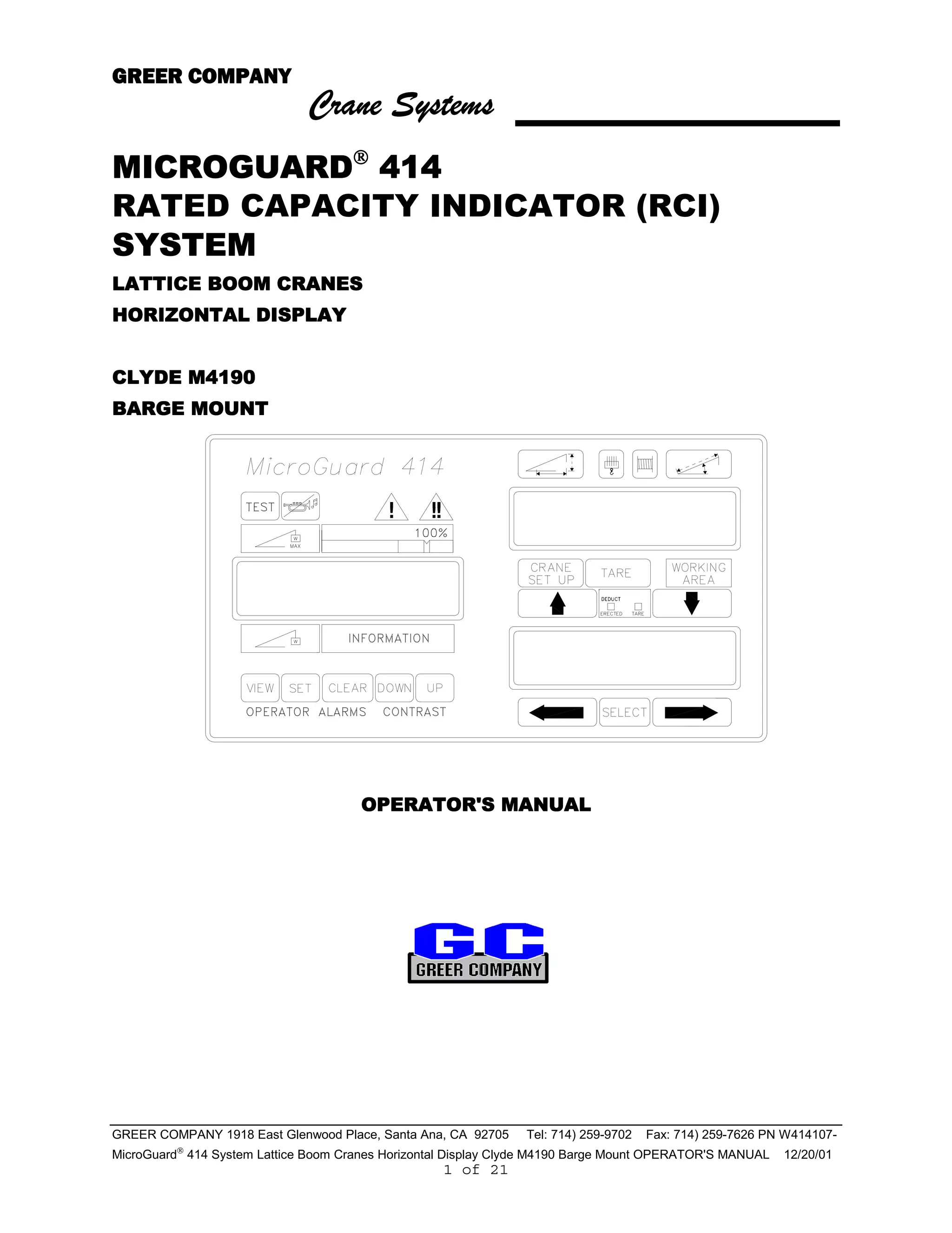 Mg414 barge-mount-operators | PDF | Commercial Trucks | Auto Body Styles