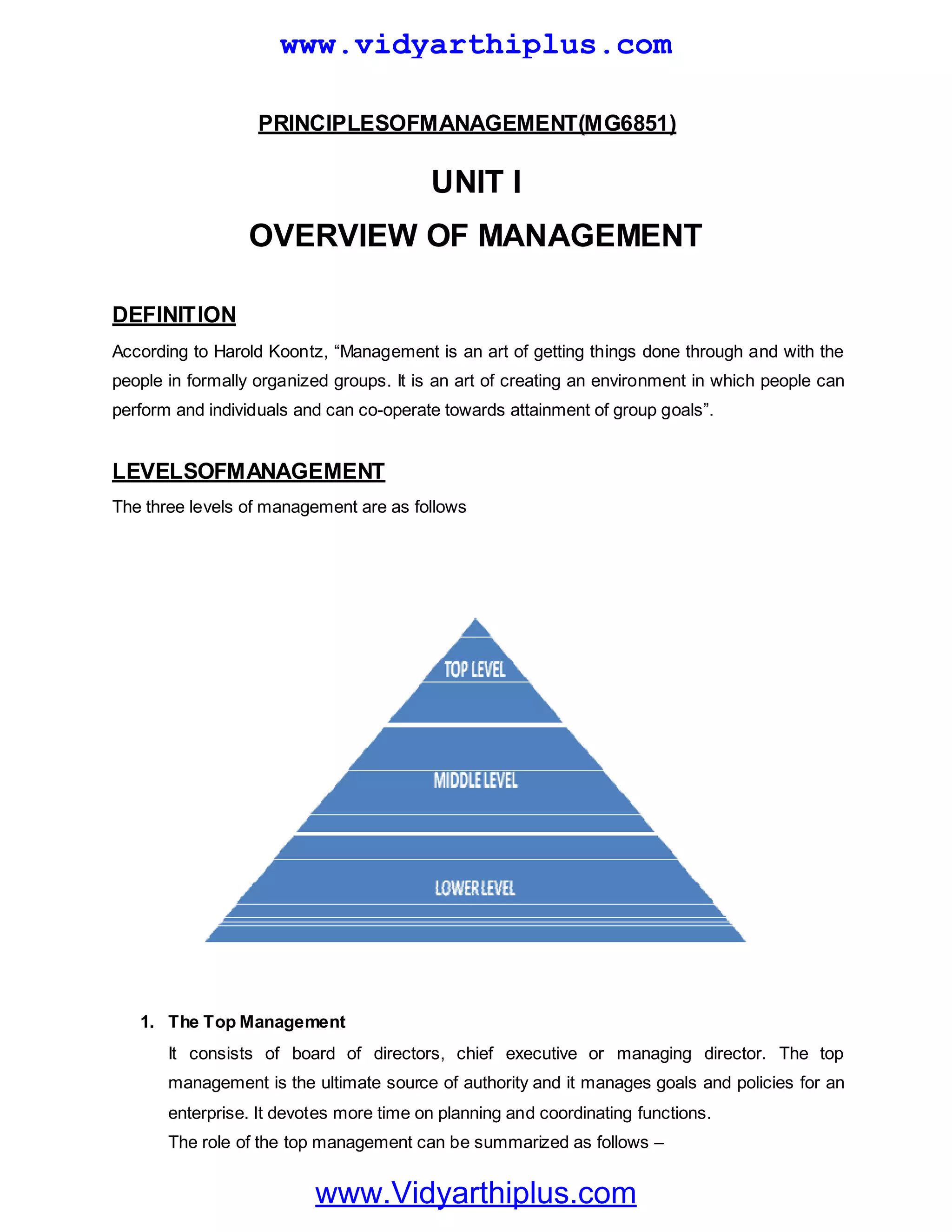 Mg6851-principles of management | PDF | Executive Leadership ...