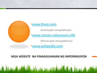 Mga Diyos at Diyosa ng Imperyong Griyego at Roman (The Gods and ...