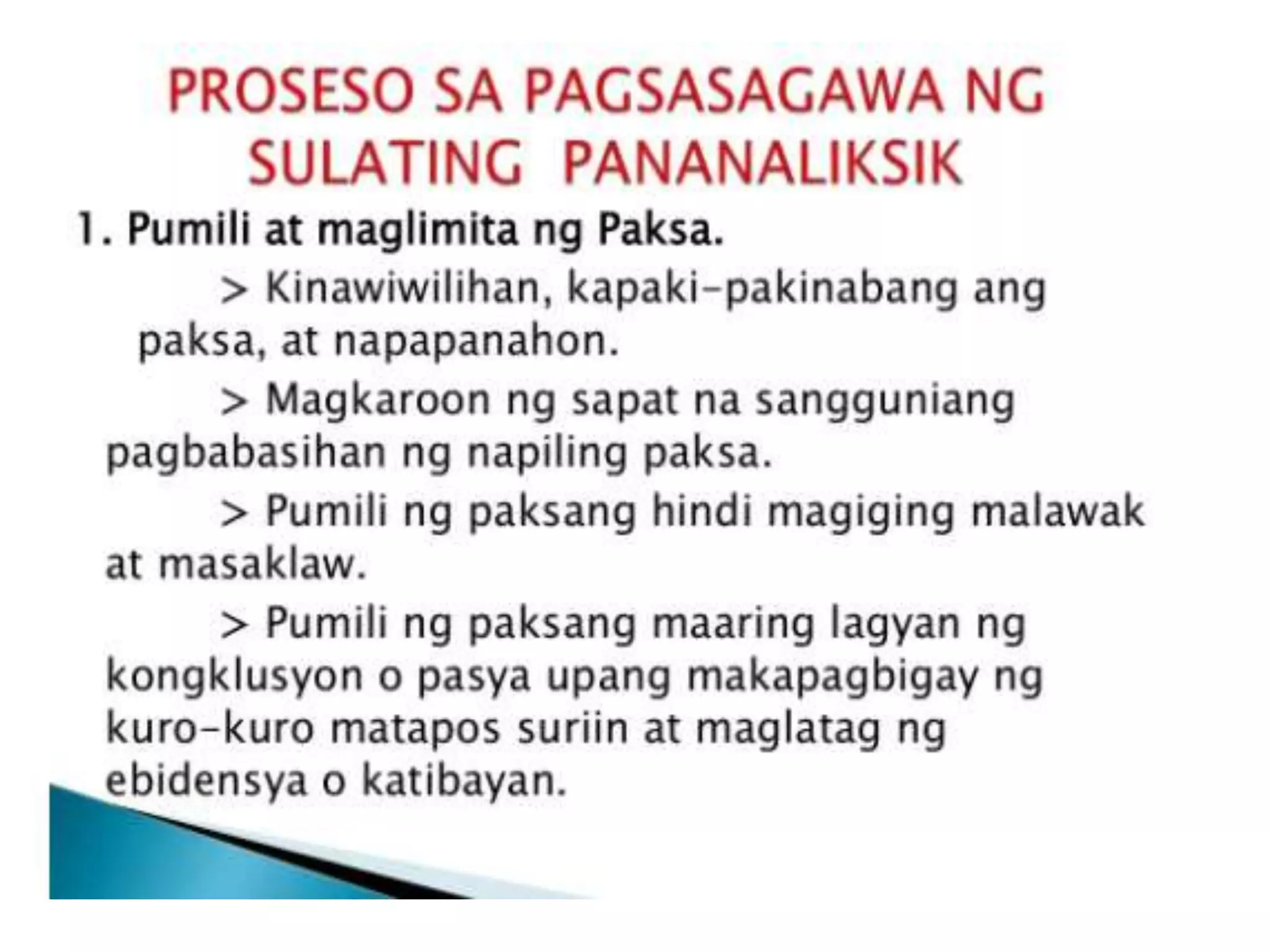 Mga Bahagi Ng Pananaliksik 1 Pptx