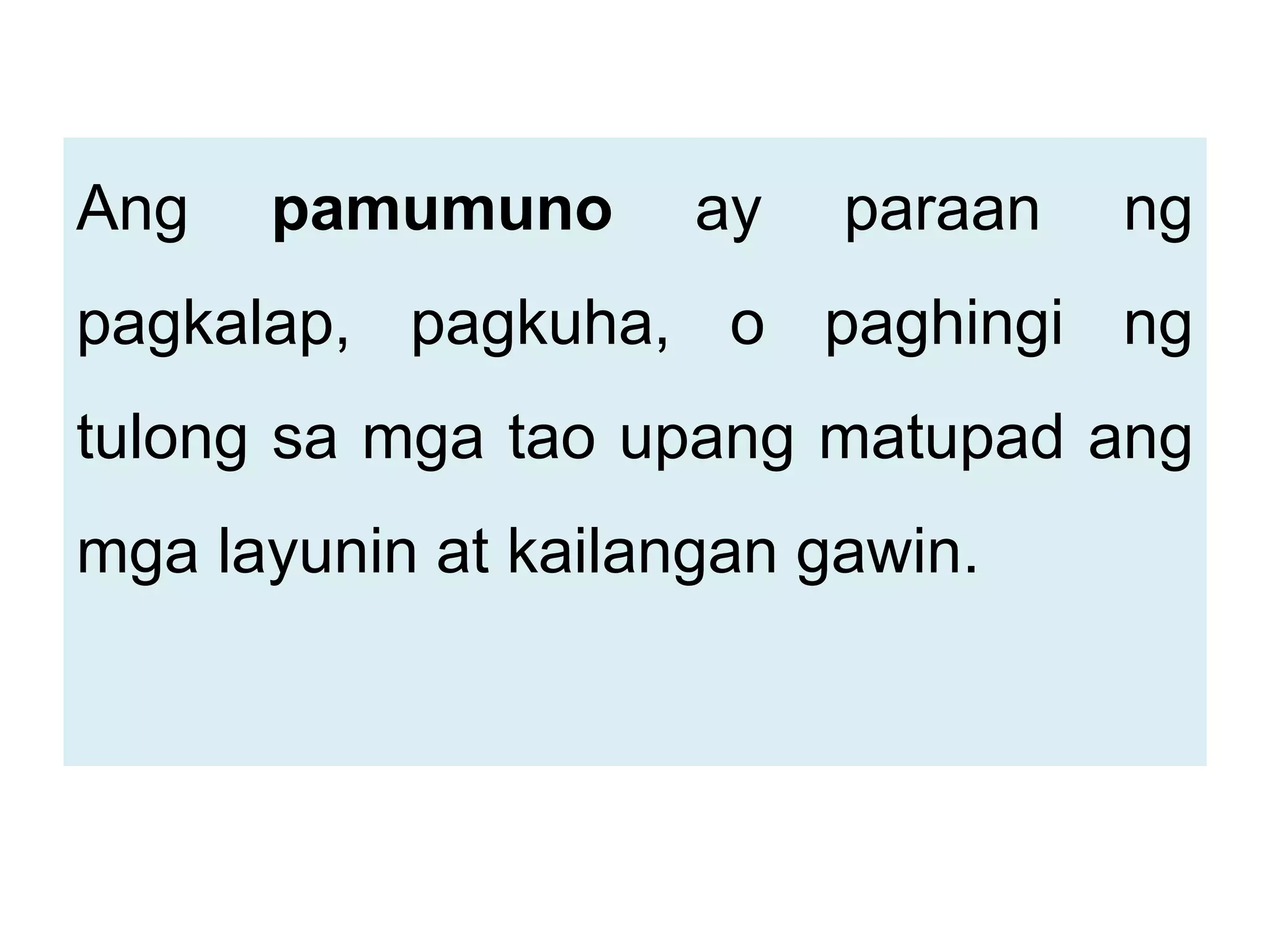 Mga Namumuno sa Komunidad | PPTX