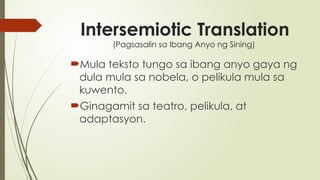 Aralin 1: Mga iba't ibang Paraan ng Pagsasaling wika | PPTX