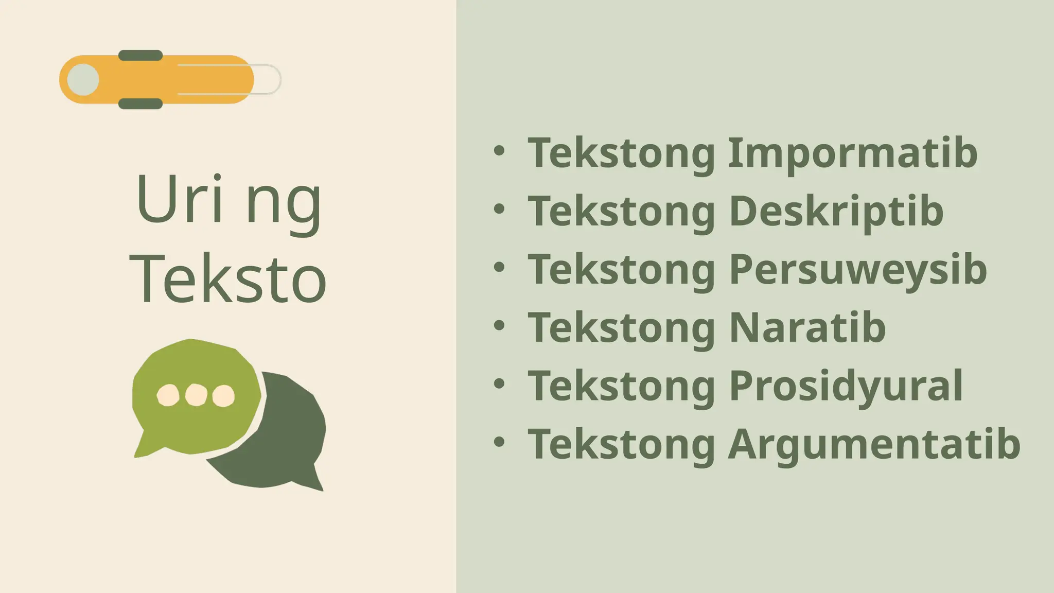 MGA-URI-NG-TEKSTO-LESSON 1 Filipino Subject | PPTX