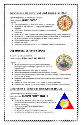 Mga ahensiya ng pamahalaan | DOCX