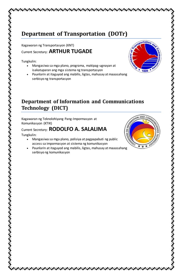 Mga ahensiya ng pamahalaan | DOCX