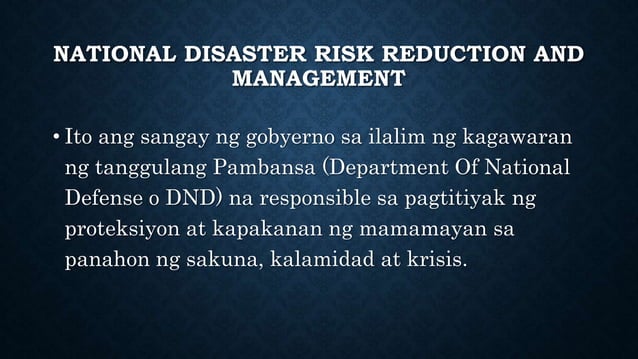 Mga ahensya ng gobyerno na tumutugon sa panahon ng kalamidad | PPTX