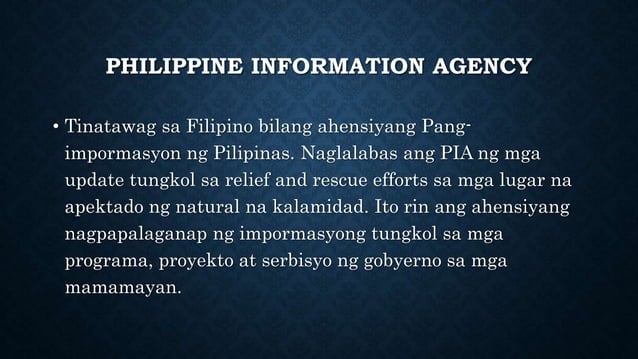 Mga ahensya ng gobyerno na tumutugon sa panahon ng kalamidad | PPTX