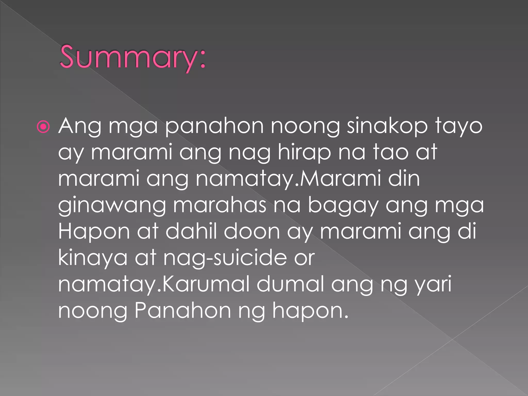Mga alaala ng pananakop ng mga hapon sa mga pilipino | PPT Mga alaala ng pananakop ng mga hapon sa mga pilipino | PPT
