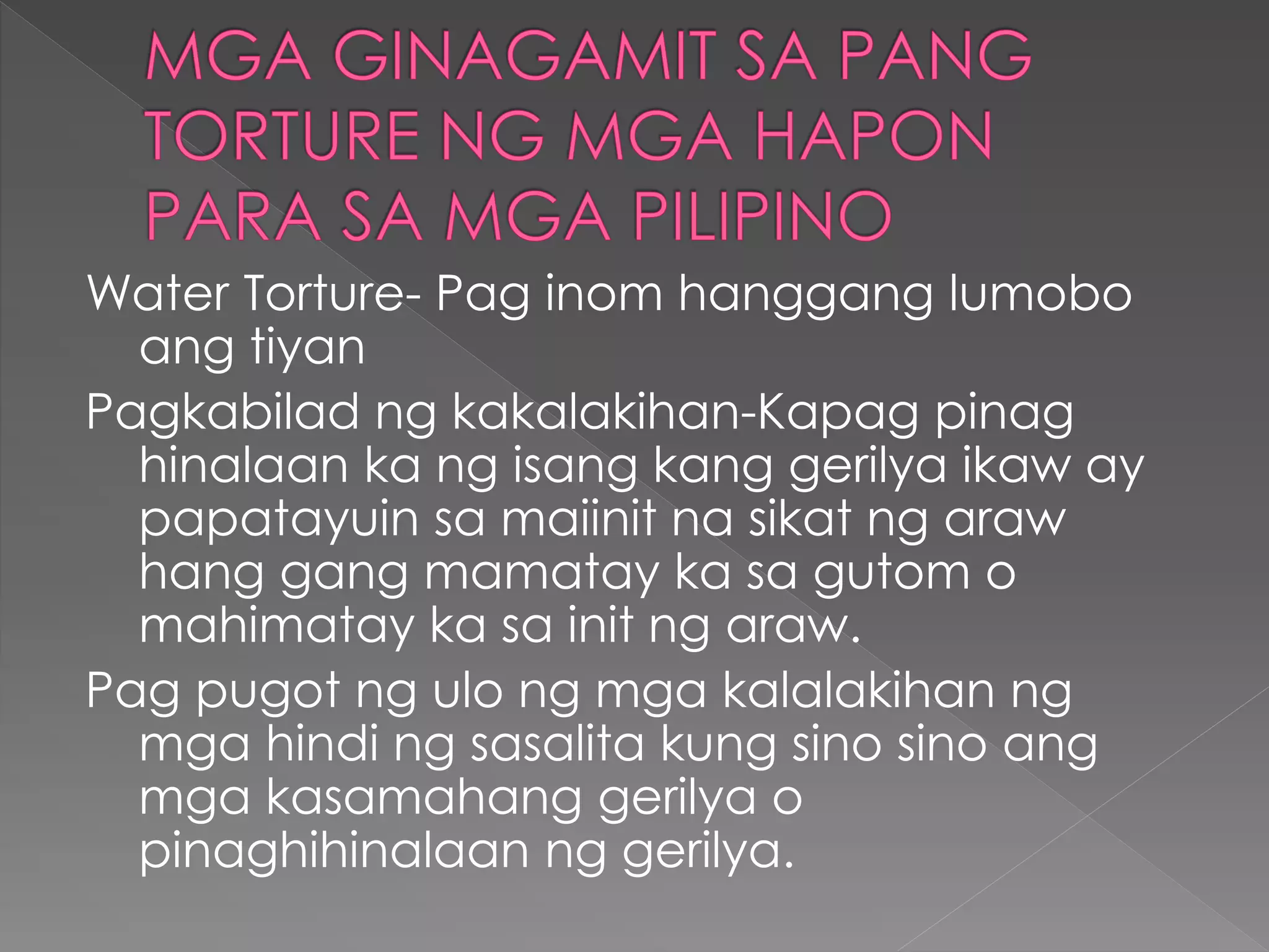 Mga alaala ng pananakop ng mga hapon sa mga pilipino | PPT Mga alaala ng pananakop ng mga hapon sa mga pilipino | PPT