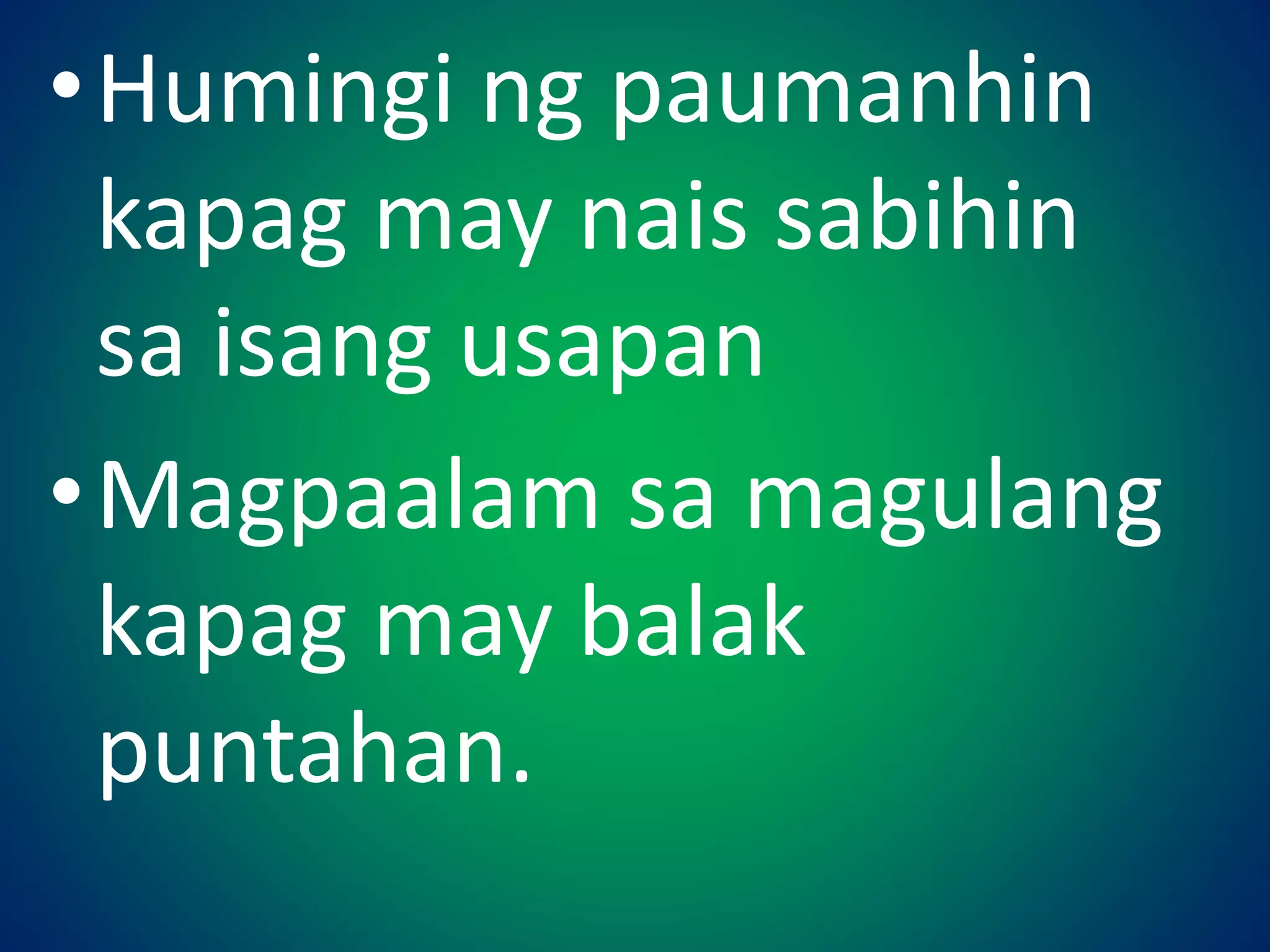 Mga alituntunin ng pamilya | PPTX
