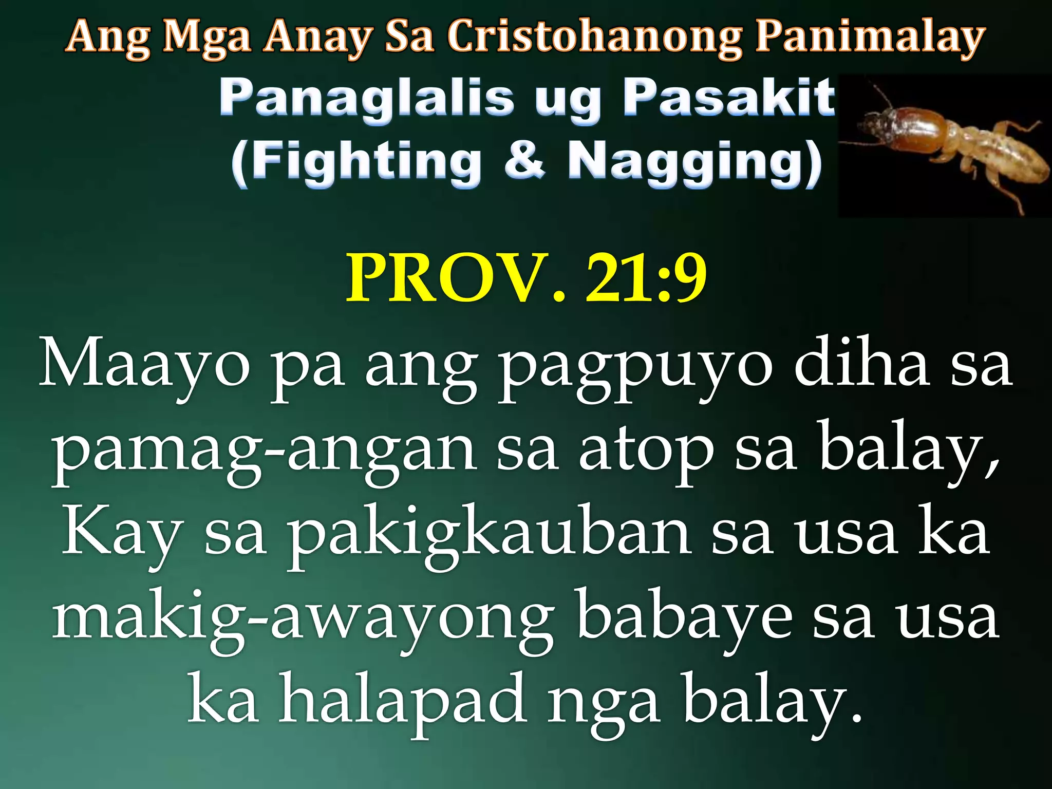 MGA ANAY SA CRISTOHANONG PANIMALAY by Joshua Notarte (Mar 24, 2018 ...
