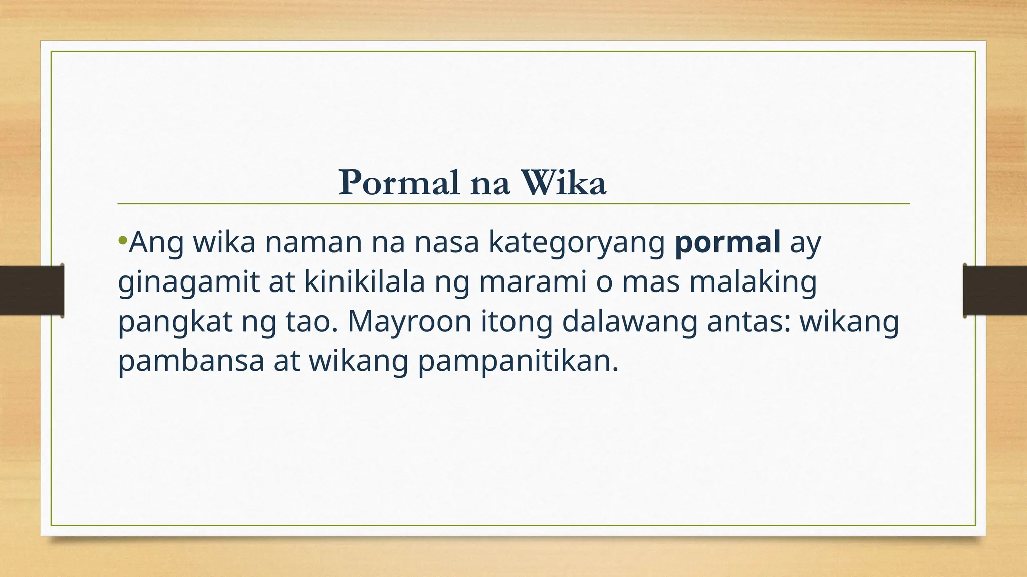lesson one, antas ng wika sa komunikasyon | PPTX