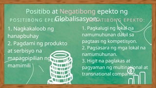 AP 10 Ikalawang Markahan - Mga Anyo ng Globalisasyon .pptx