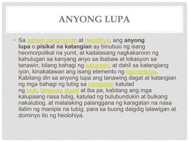 Mga anyong lupa | PPTX