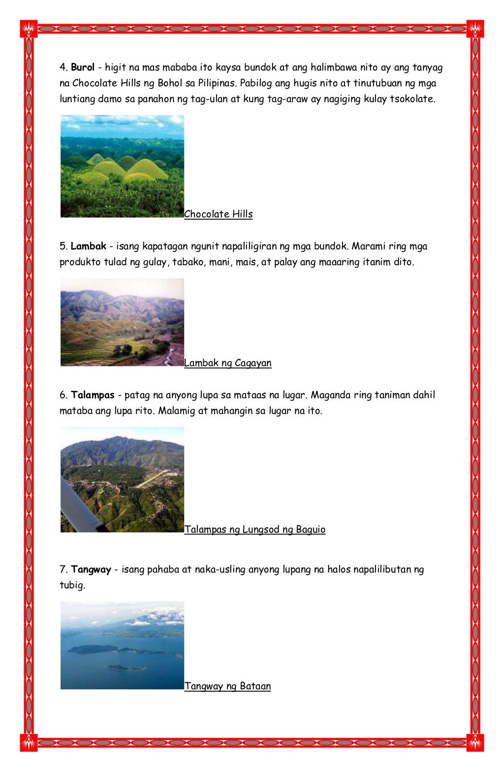 Mga anyong lupa at tubig sa pilipinas