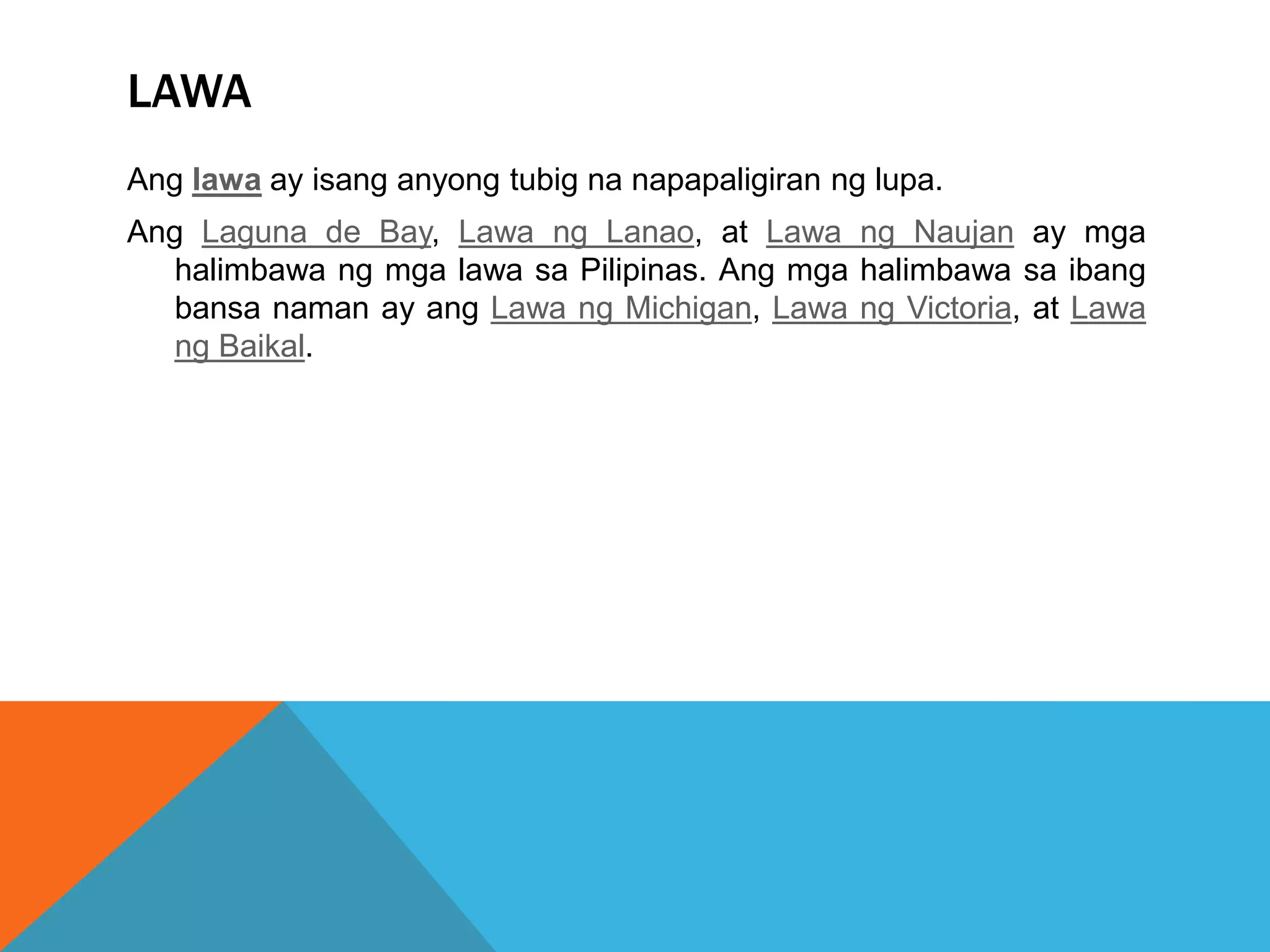 Mga anyong tubig | PPTX