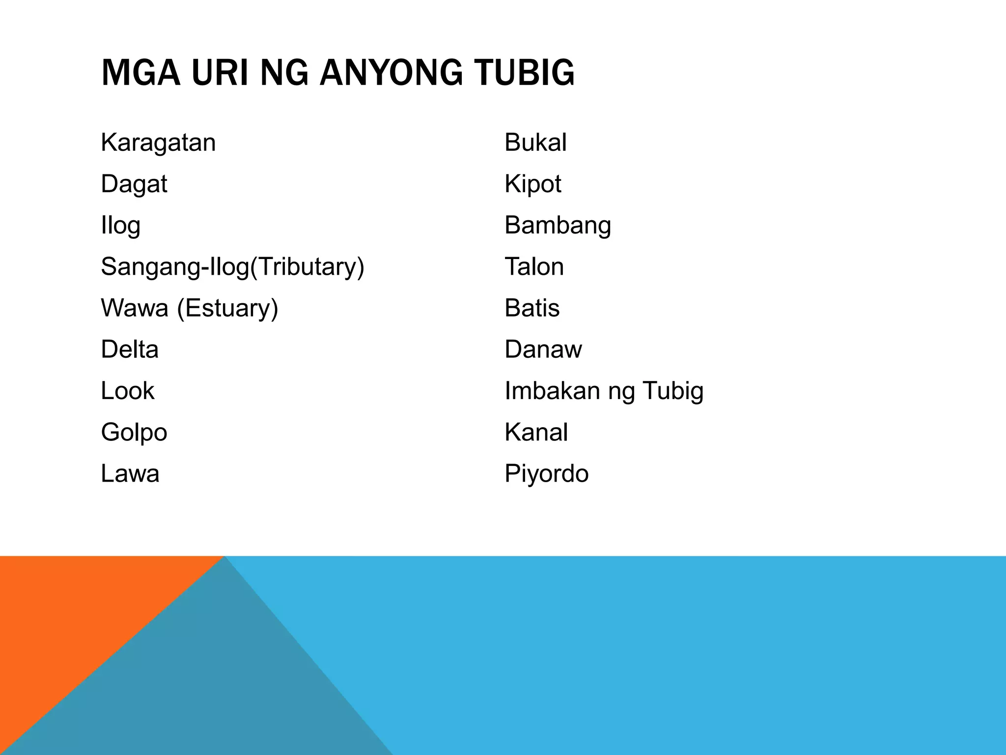 Mga anyong tubig | PPTX