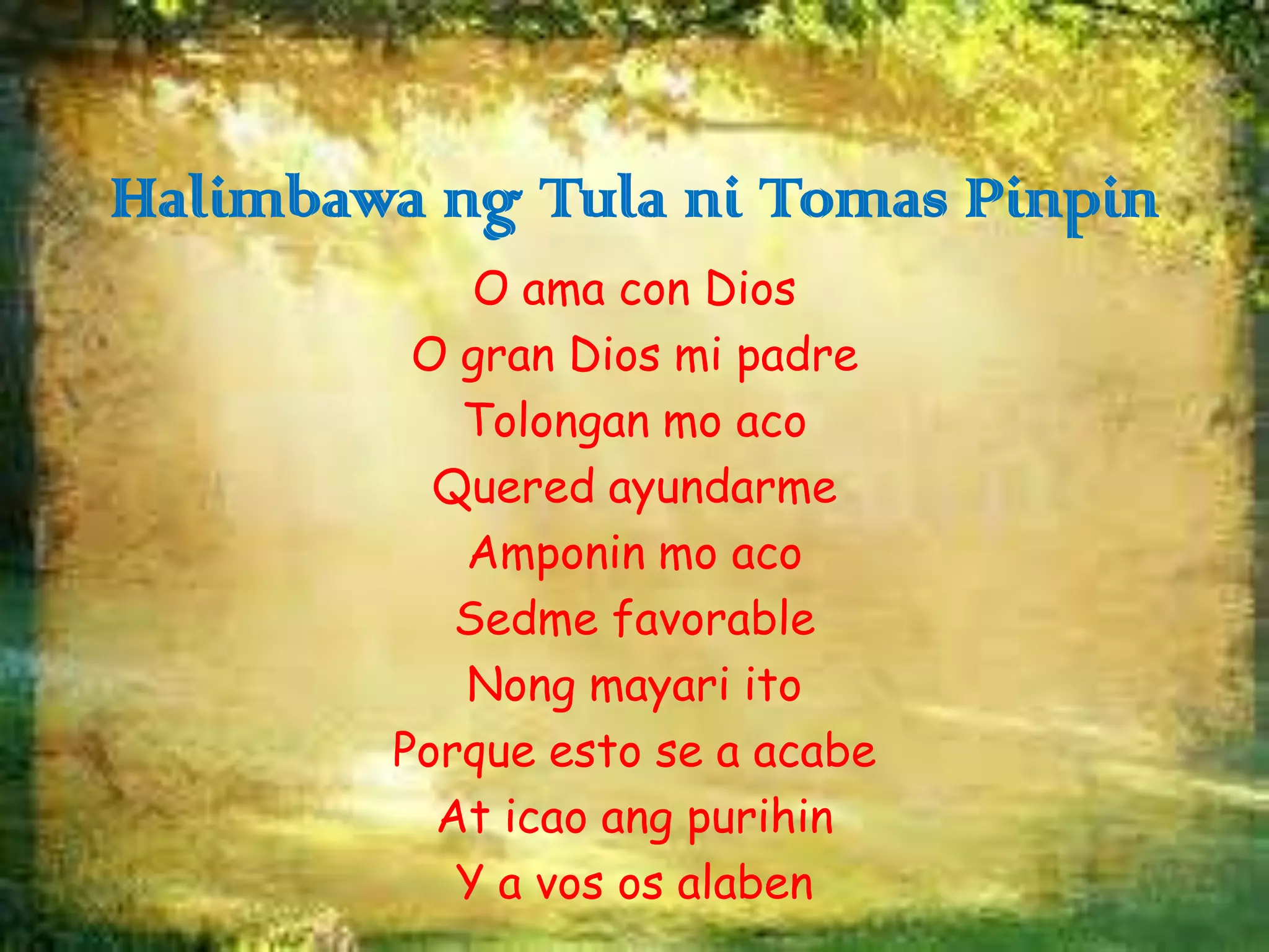 Mga anyong tula ng panitikang tagalog | PPTX