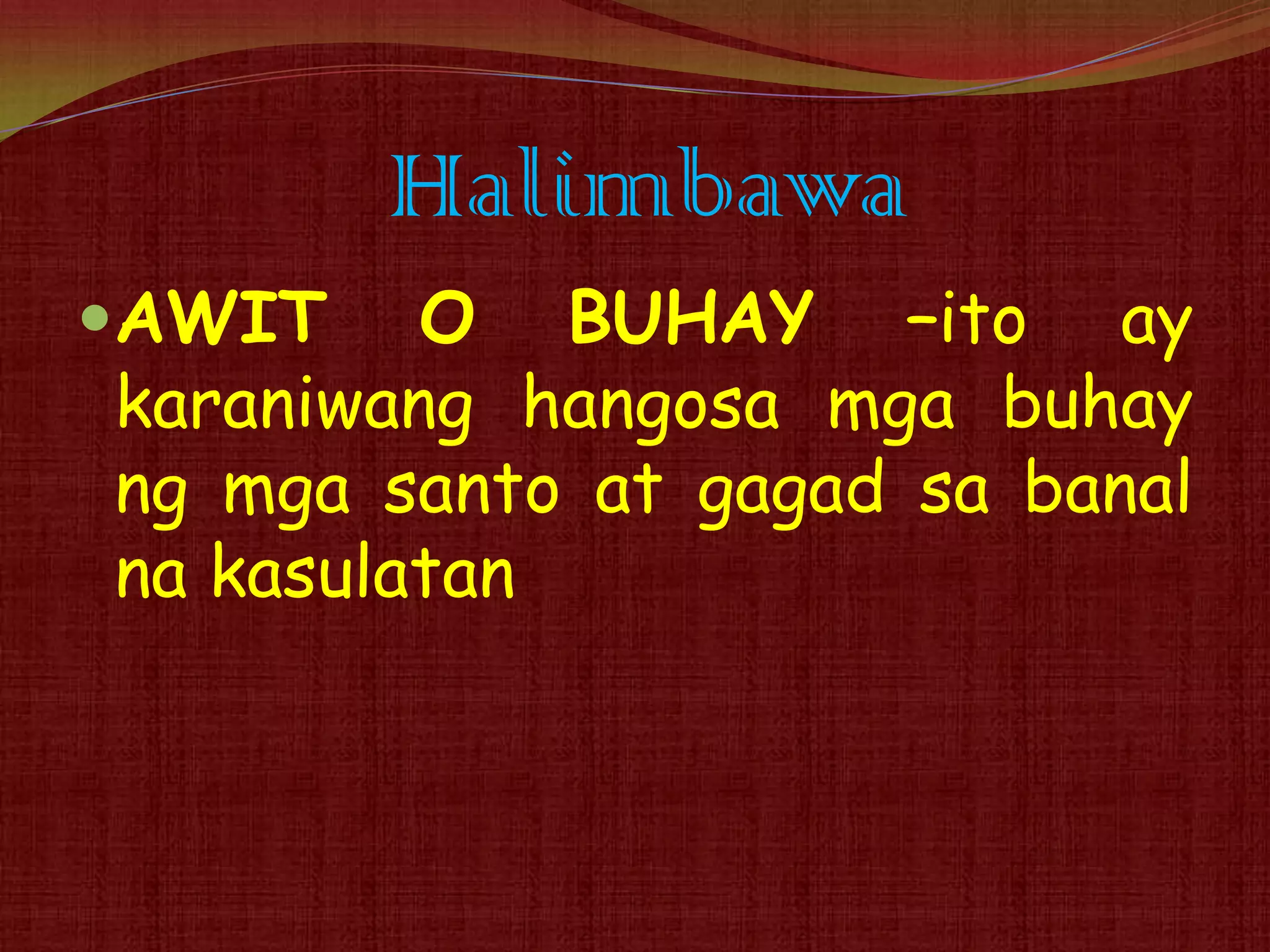 Mga Anyong Tula Ng Panitikang Tagalog Ppt