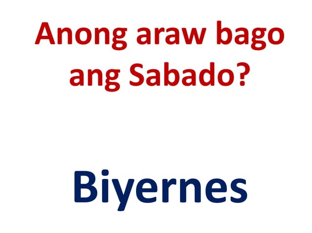 Mga Araw Sa Isang Linggo | PPTX