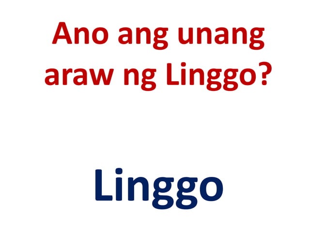 Mga Araw Sa Isang Linggo | PPTX