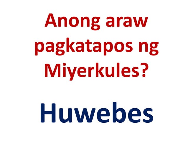 Mga Araw Sa Isang Linggo | PPTX