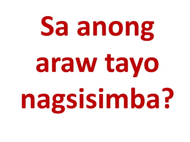 Mga Araw Sa Isang Linggo | PPTX