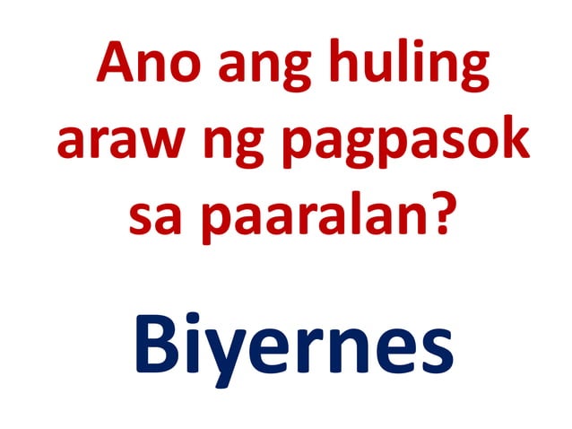Mga Araw Sa Isang Linggo | PPTX