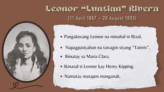 Mga Babae sa Buhay ni Rizal (Life and Works of Rizal) | PDF