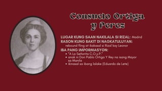 Mga Babae sa Buhay ni Rizal (Life and Works of Rizal) | PDF