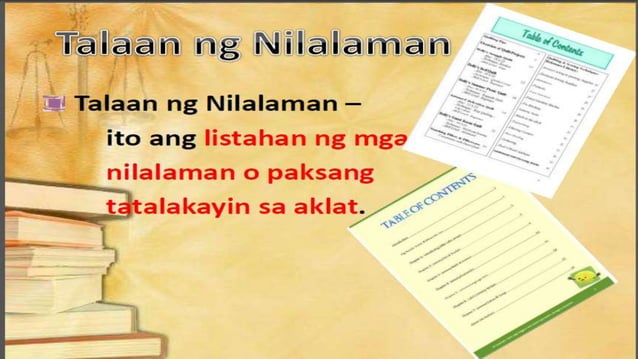 Mga bahagi ng aklat | PPTX