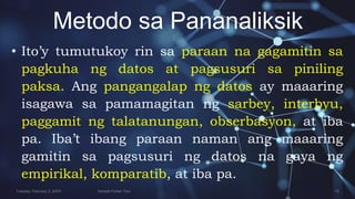 Mga Bahagi ng Pagsusuri ng Pananaliksik (Modyul - Copy.pptx