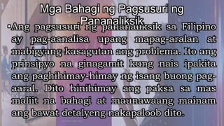 Mga Bahagi ng Pagsusuri ng Pananaliksik (Modyul - Copy.pptx