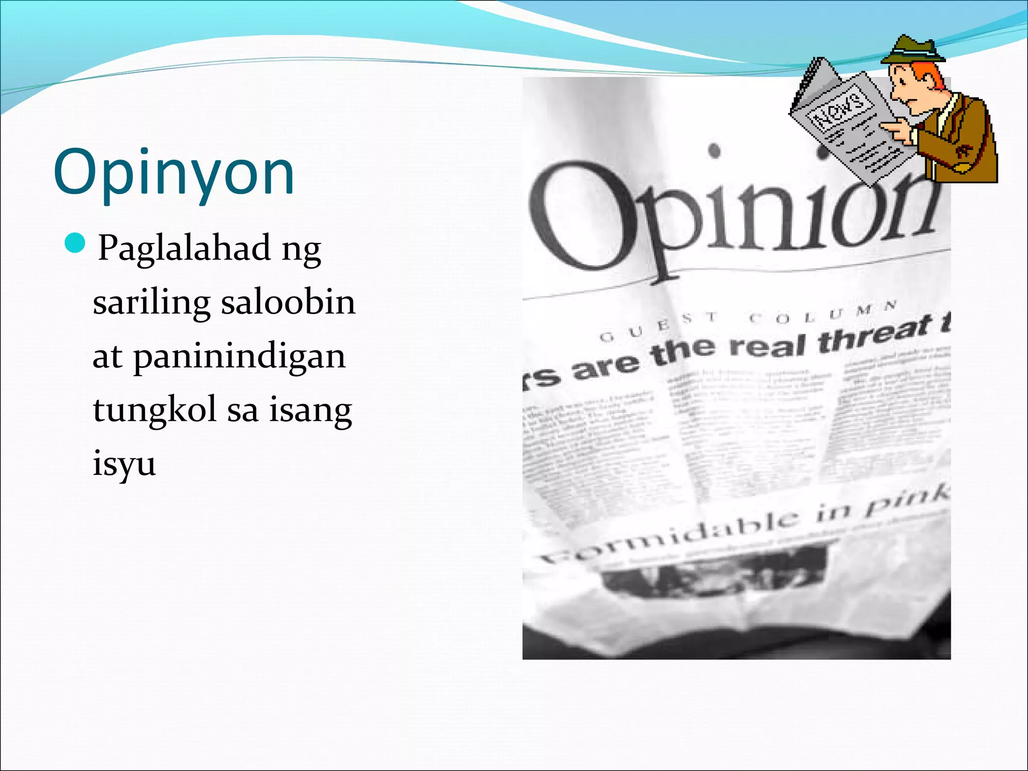 Mga bahagi ng pahayagan | PPT