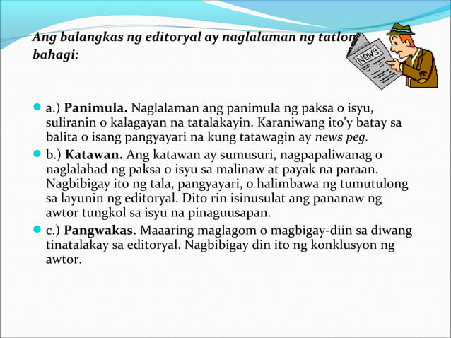 Mga bahagi ng pahayagan | PPT