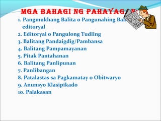 Mga Bahagi Ng Pahayagan Dyaryo O Peryodiko || Parts Of, 51% OFF